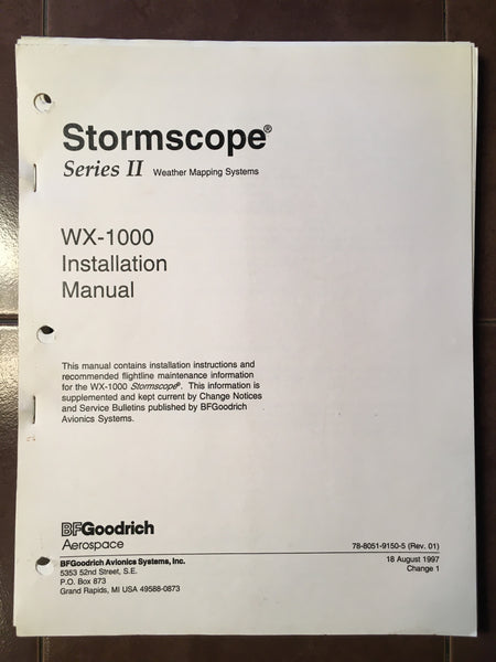 BFGoodrich Stormscope WX-1000 Series II Install Manual. – G's Plane Stuff