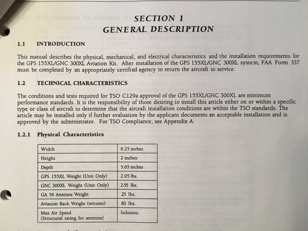 Garmin GPS-155XL & GNC-300XL Install Manual. – G's Plane Stuff