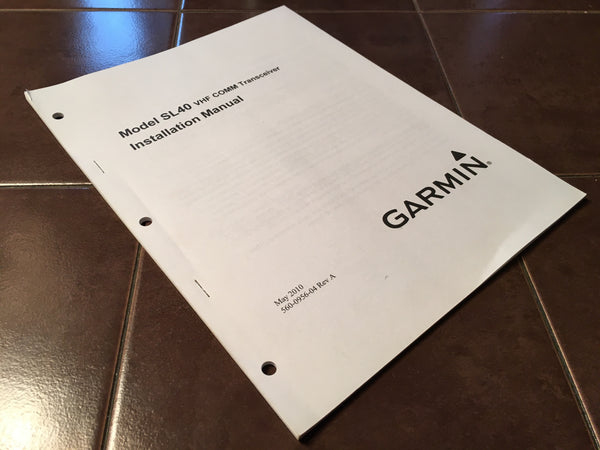 Garmin SL40 VHF Comm Install Manual. – G's Plane Stuff
