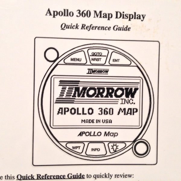 Apollo 360 MAP Display Quick Reference Guide. Circa 1996. – G's Plane Stuff