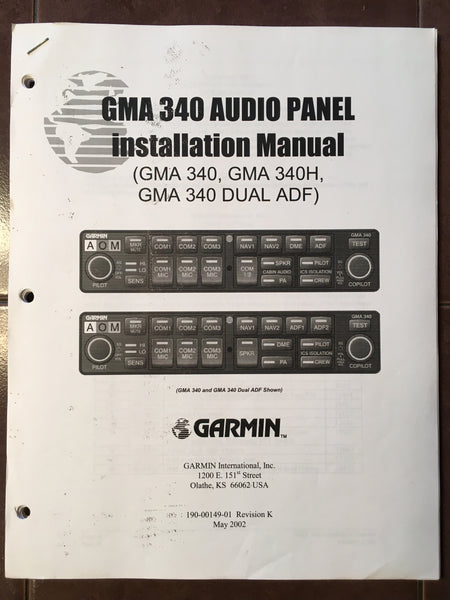 Garmin GMA 340, GMA 340H & GMA 340 - Dual ADF install and Operation Ma ...