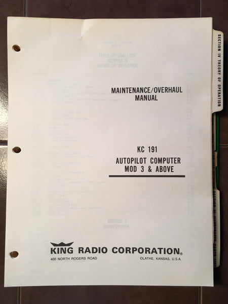 King KC 191 Autopilot Computer Mod 3 Service Manual. – G's Plane Stuff