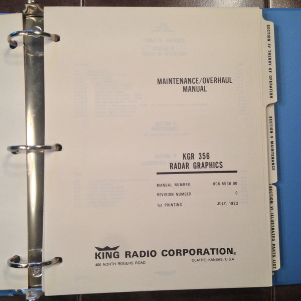 King KGR 356 Service manual. – G's Plane Stuff