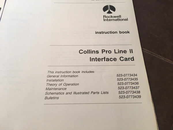 Collins Pro Line II Interface Card Install, Service & Parts Manual. – G ...