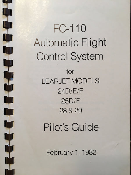 JET FC-110 Automatic Flight Control in Learjet 24D/E/F, 25D/F, 28, 29 ...