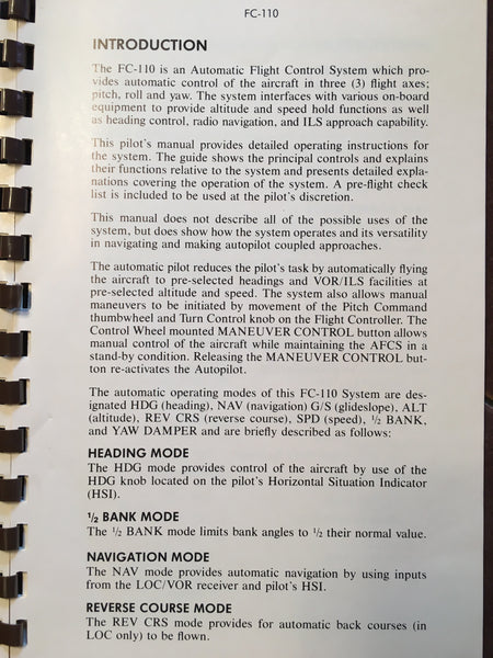 JET FC-110 Automatic Flight Control in Learjet 24D/E/F, 25D/F, 28, 29 ...