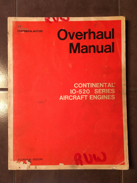 Continental IO-520 Overhaul Manual. – G's Plane Stuff