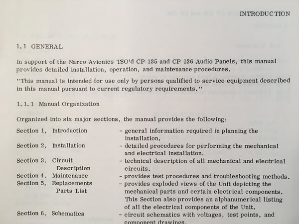 Narco CP-135 and CP-136 Audio Install, Service & Parts Manual. – G's ...