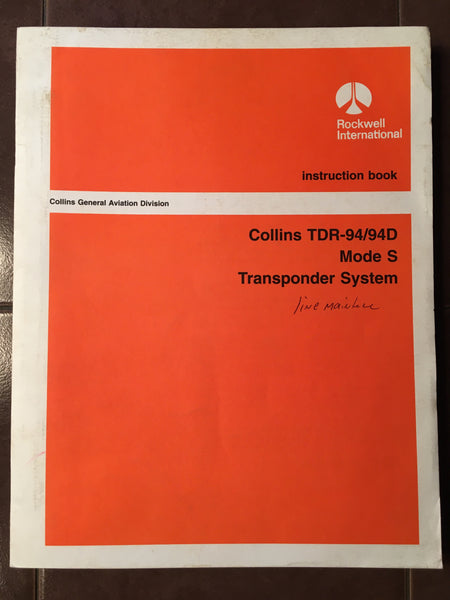 Collins TDR-94 and TDR-94D Transponder Line Maintenance Instruction Ma ...