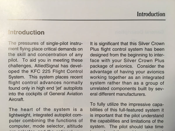 Allied Bendix/King KFC-225 AFCS Pilot's Guide. – G's Plane Stuff