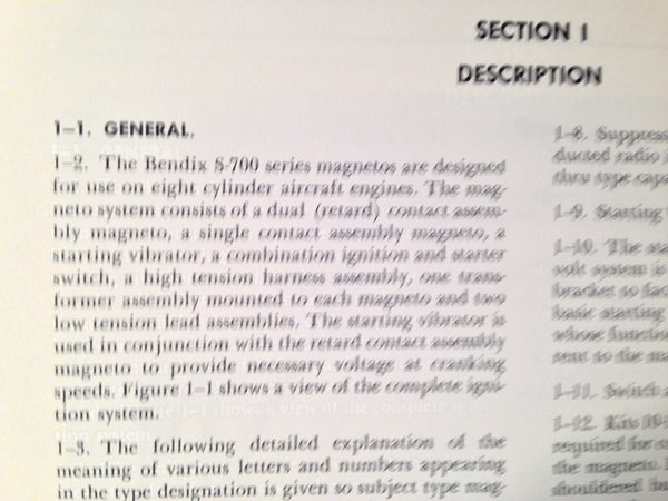 Bendix S-700 Series Magnetos & Components, Install, Operation & Mainte ...