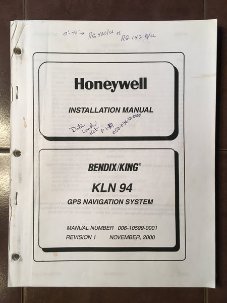 Honeywell King KLN-94 GPS Install Manual. – G's Plane Stuff
