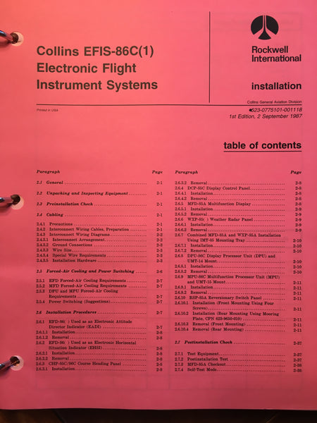 Collins EFIS-86C(1) Install Manual. – G's Plane Stuff