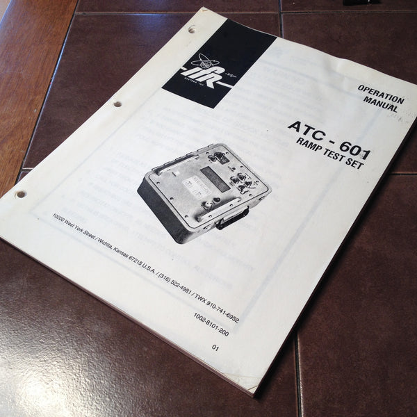 Original Factory Issued, IFR ATC-601 Ramp Test Set Operation Manual ...
