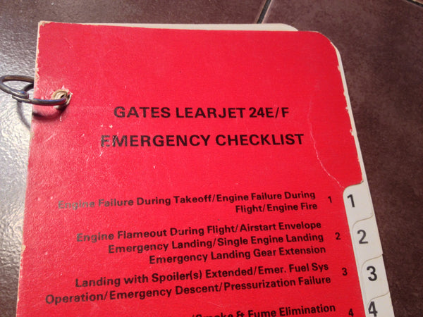 Gates LearJet 24E & 24F Normal, Emergency Checklist. – G's Plane Stuff