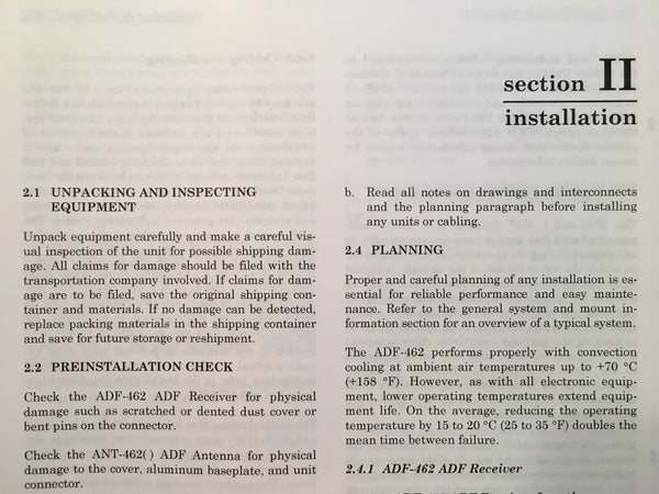 Collins ADF-462 and ANT-462 Install manual. – G's Plane Stuff