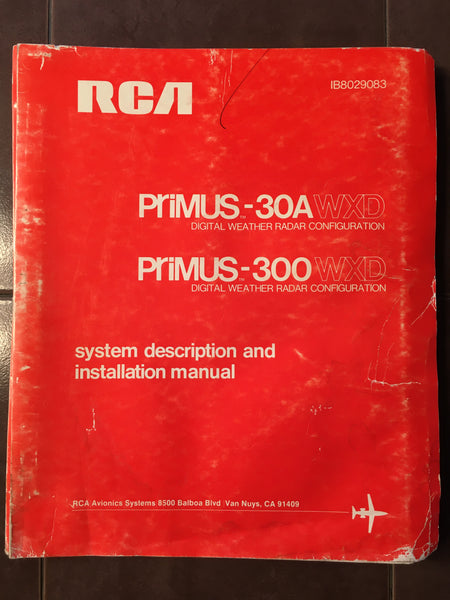 RCA Primus 30A WXD & Primus 300 WXD Radar install manual. – G's Plane Stuff