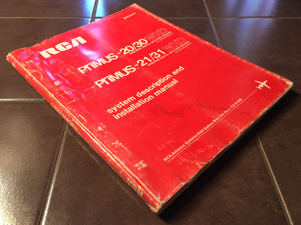 RCA Primus 20, Primus 21, Primus 30 & Primus 31 WXD Radar Install Manu ...