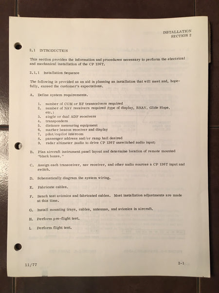 Narco CP 136T Install Manual. – G's Plane Stuff