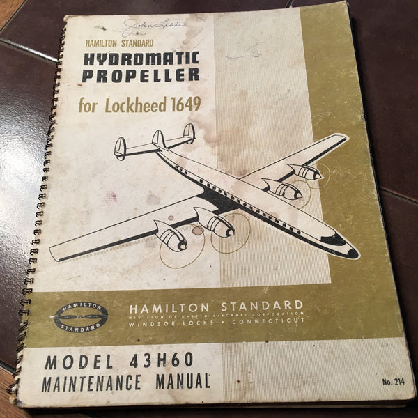 Hamilton Standard Reversing Hydromatic Prop 43H60 on Lockheed 1649 Ser ...