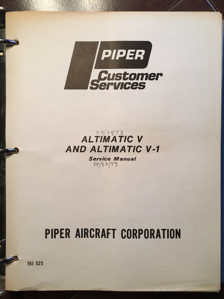 Piper Altimatic V and V-1 Autopilot Service manual. – G's Plane Stuff
