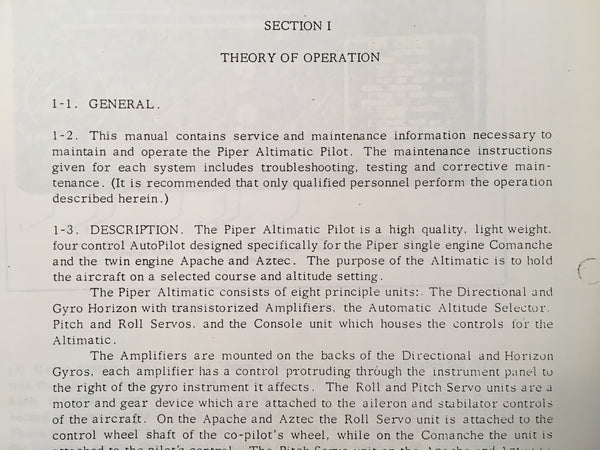 Edo Piper AutoControl I & II & AltiMatic I & II Autopilot Service Manu ...