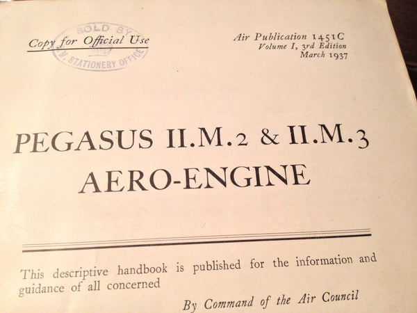 Original Bristol Pegasus II.M.2 & II.M.3 Aero Engine Maintenance & Ove ...