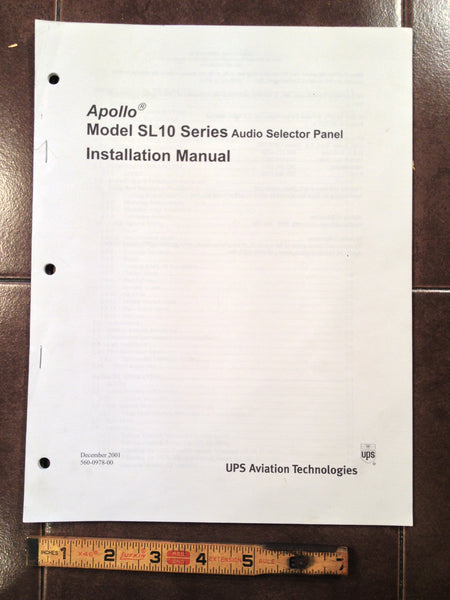 UPS Apollo SL10 Audio Panel install & ops manual. – G's Plane Stuff